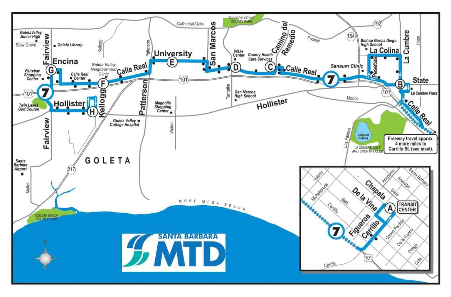 Line 7 – Goleta Old Town – Santa Barbara MTD