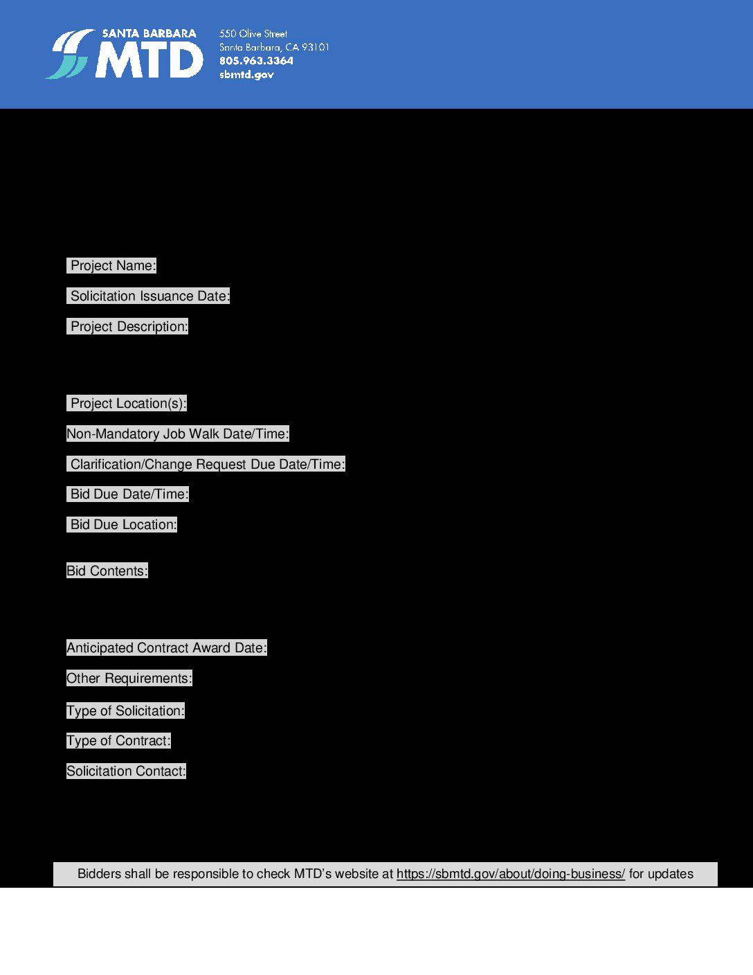IFB Traffic Control-Flagger (MTD 20220203) – Santa Barbara MTD