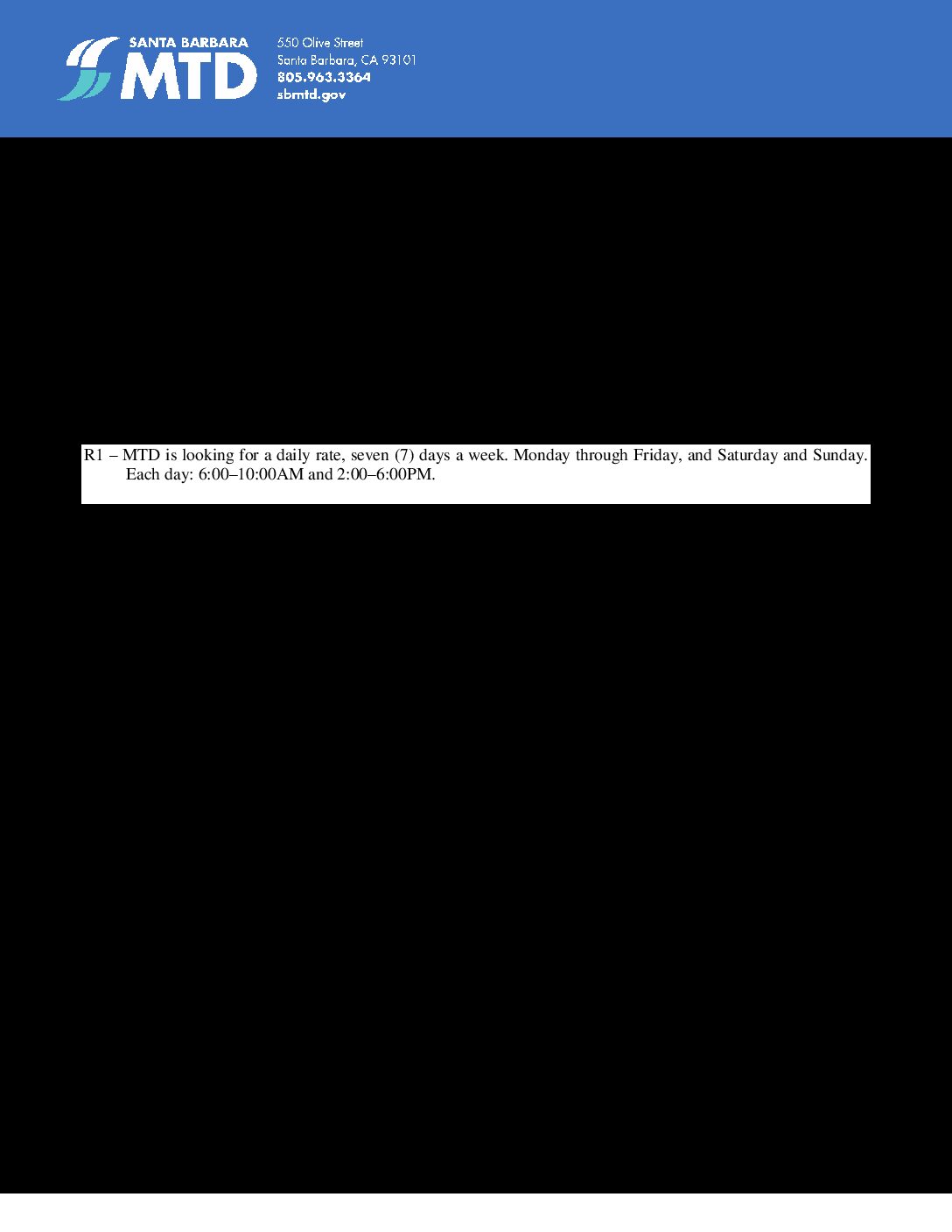 IFB Traffic Control Flagger – MTD Addendum 1 – Santa Barbara MTD