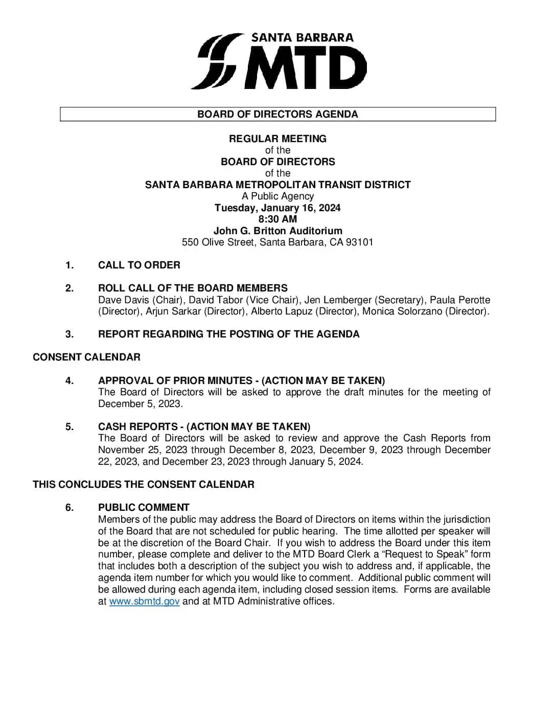 20240116 Board Packet – Santa Barbara MTD