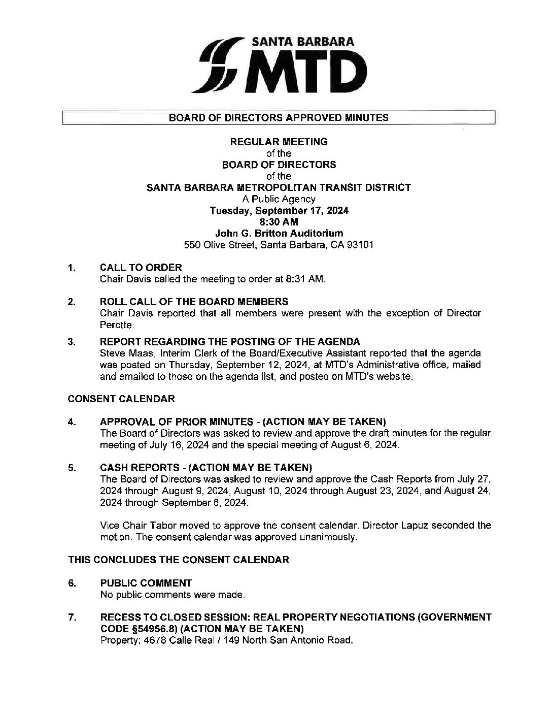 20240917 Approved Minutes Signed – Santa Barbara MTD