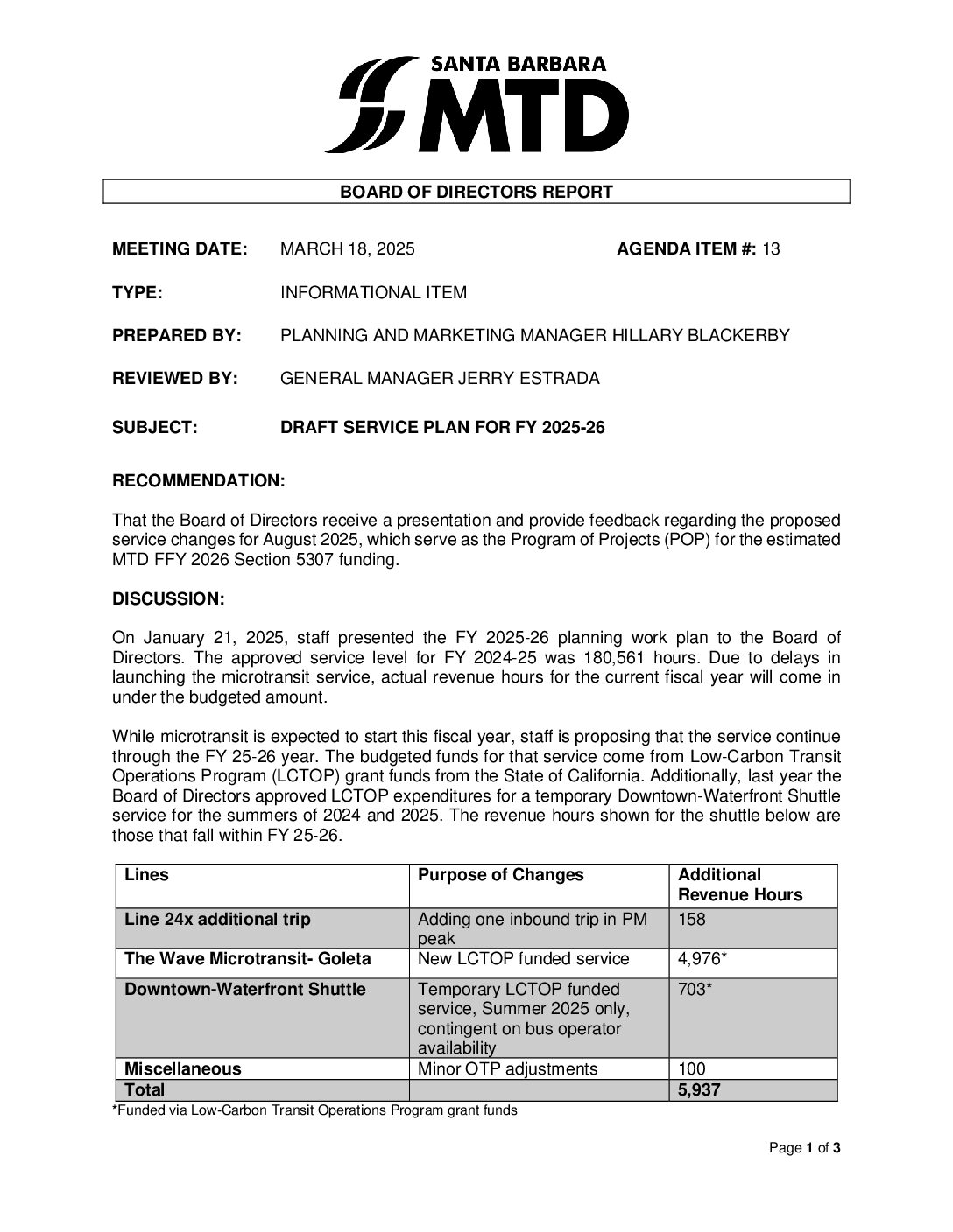 20250318 Item #13 2025-26 Draft Service Plan – Santa Barbara MTD