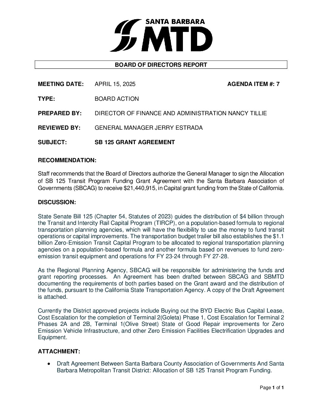 20250415 Item #7 SB125 Agreement – Santa Barbara MTD